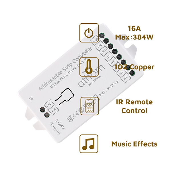 WLED ESP32 Dual Addressable Controller Sound Reactive